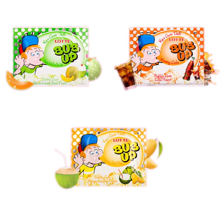 LOTTE BUB-UP HEADER BAG FRUIT: MELON-CREAM SODA/MANGO COCONUT/COLA ...